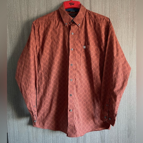 Ariat | Shirts | Ariat Burnt Orange Western Shirt Stretch Relentless ...